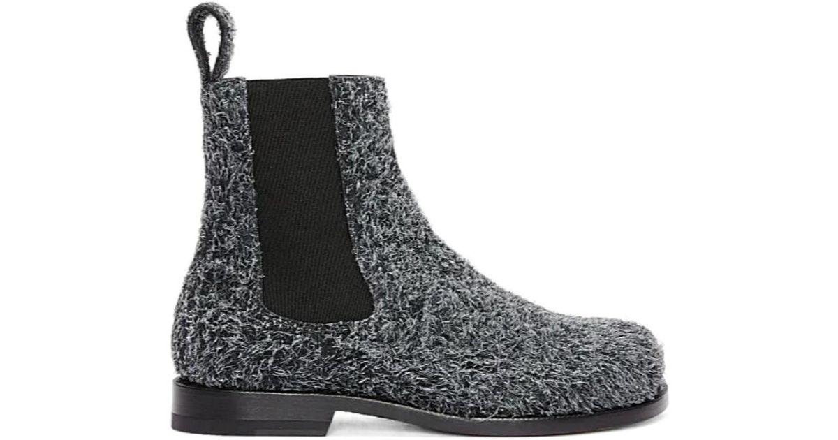 Loewe Brushed Campo Chelsea Boots in Black | Lyst