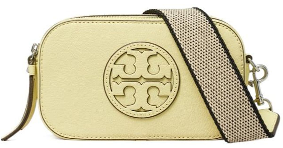 Tory Burch Miller Leather Mini Crossbody in Metallic | Lyst