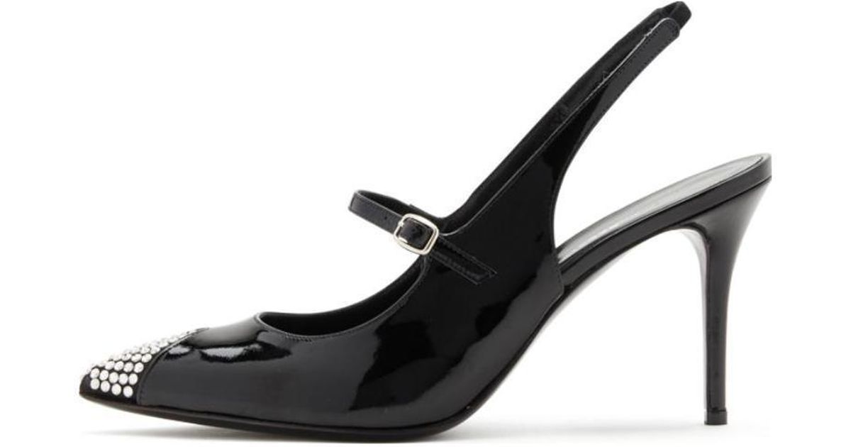 Alessandra Rich Logo High Heels in Black | Lyst