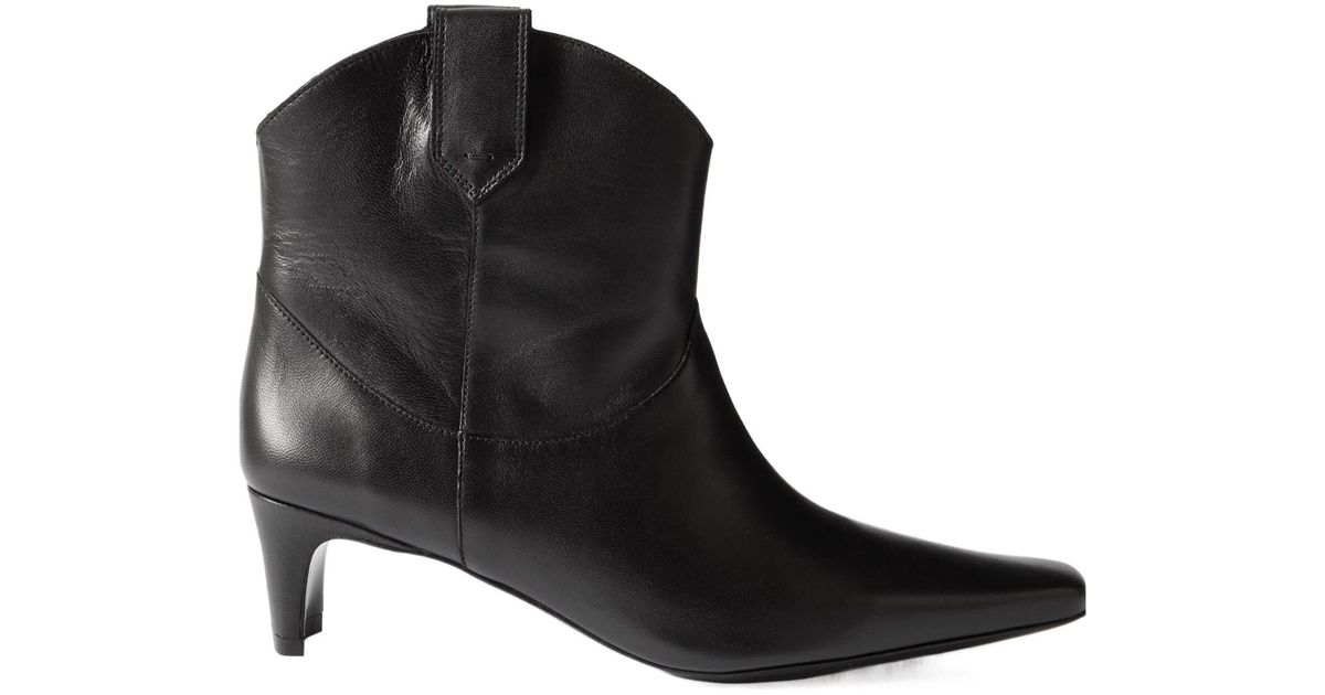 STAUD Square-Headed Short Boots in Black | Lyst