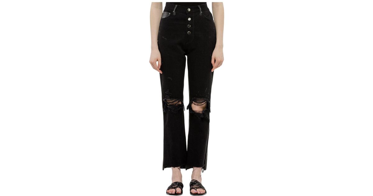 Amiri Antique Trimmed Jeans Pants in Black | Lyst