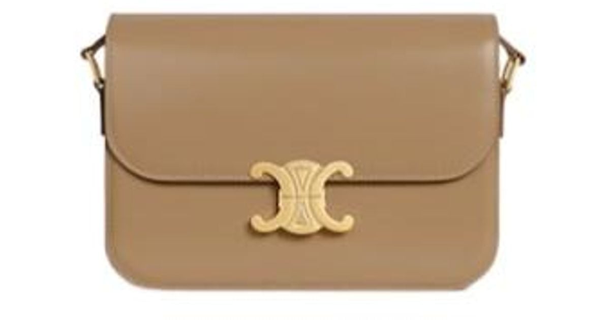 Celine Classique Triomphe Bag in Natural | Lyst