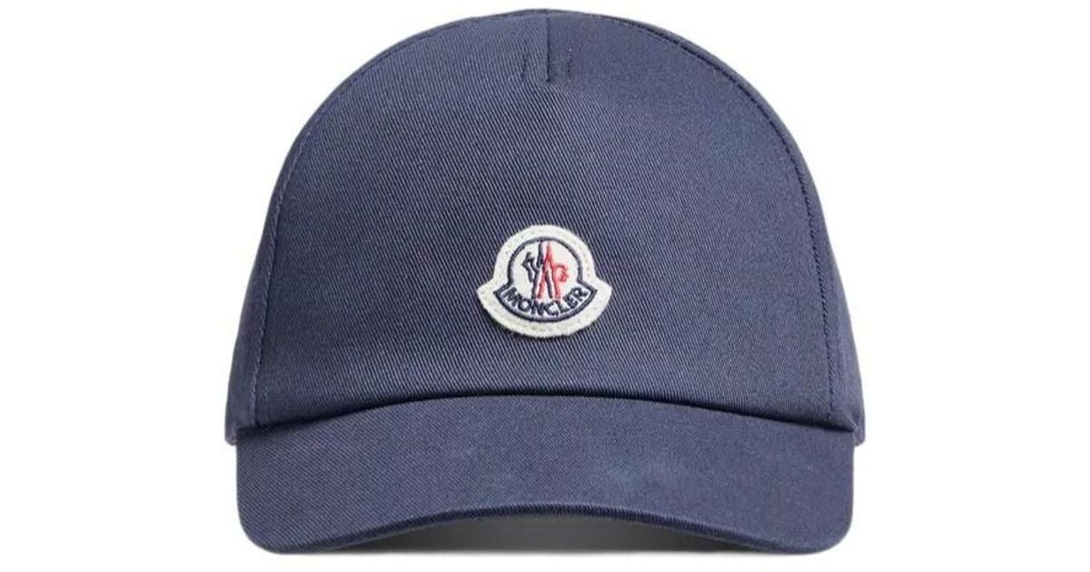 Moncler Logo Sticker Baseball Cap in Blue | Lyst