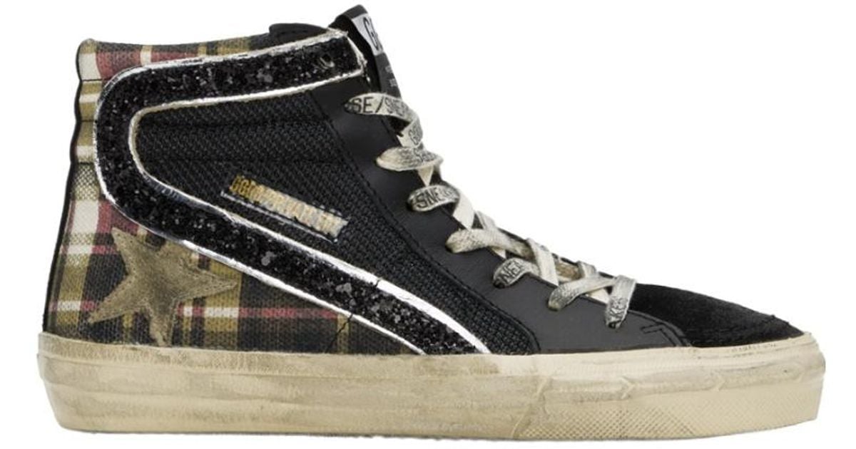 Golden Goose High-Top Leisure Sneakers in Black | Lyst