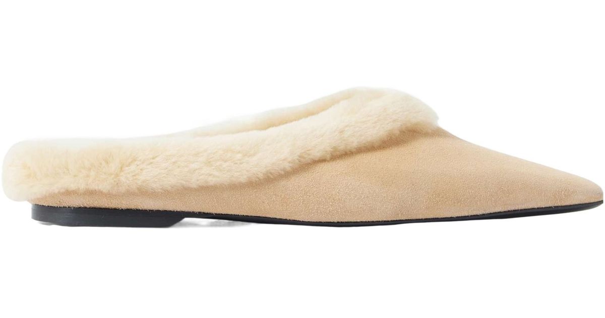 TOTEME Square Toe Slippers in White | Lyst