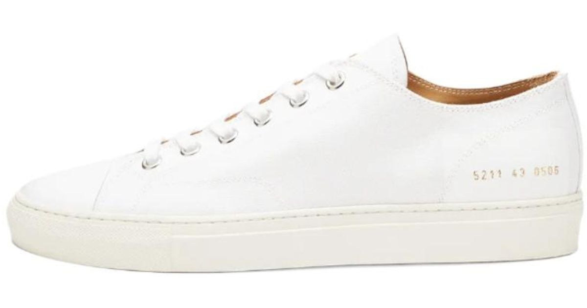 Common Projects Low-Top Leisure Sneakers in White for Men | Lyst