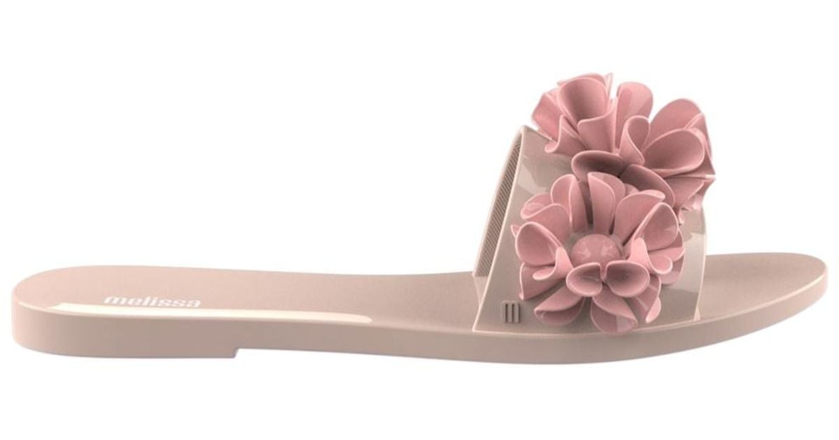 Melissa Open-Toed Flat Slippers in Pink | Lyst