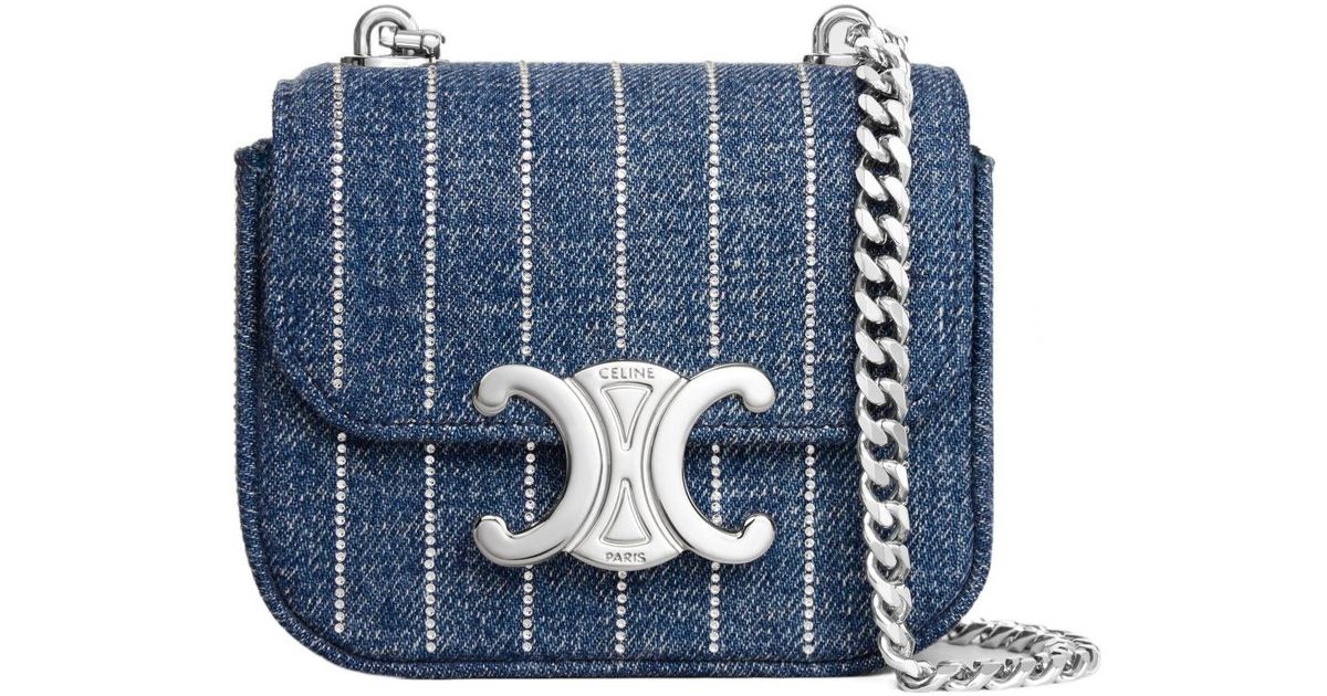 Celine Mini Chain Claude in Blue | Lyst