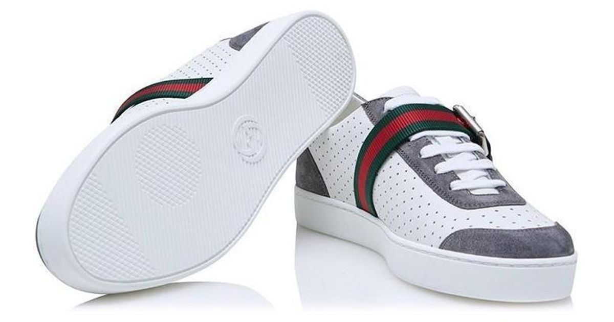 Gucci Wave Dot Web Striped Strap Casual Shoes in Metallic for Men | Lyst
