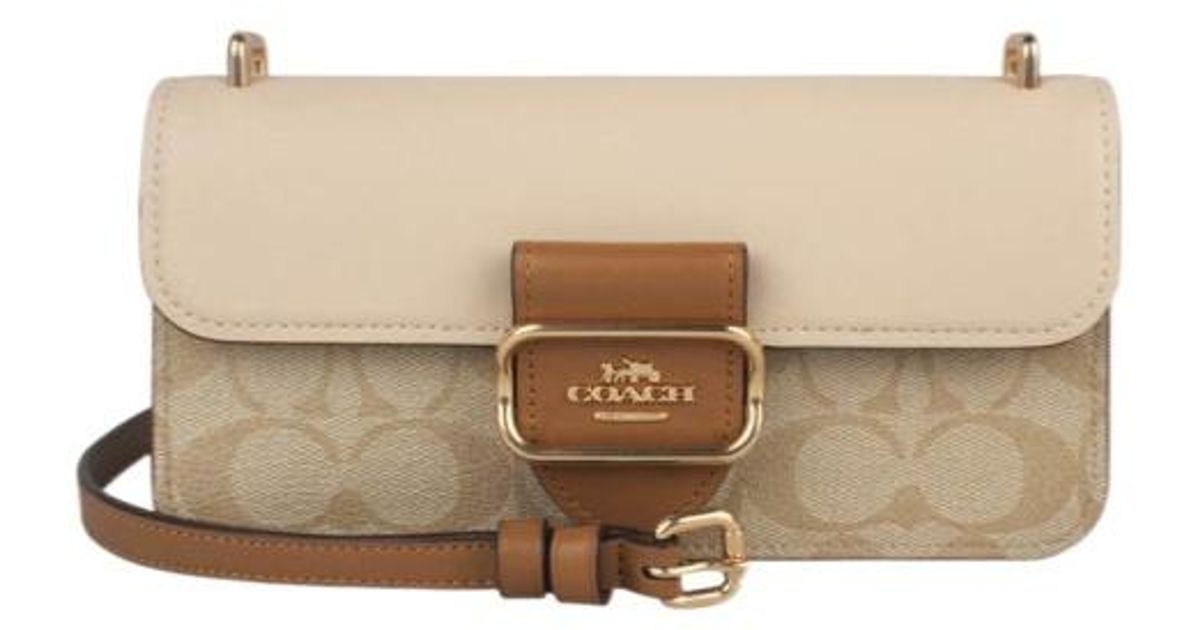 COACH Morgan Printing Flip Shoulder Bag in Natural | Lyst