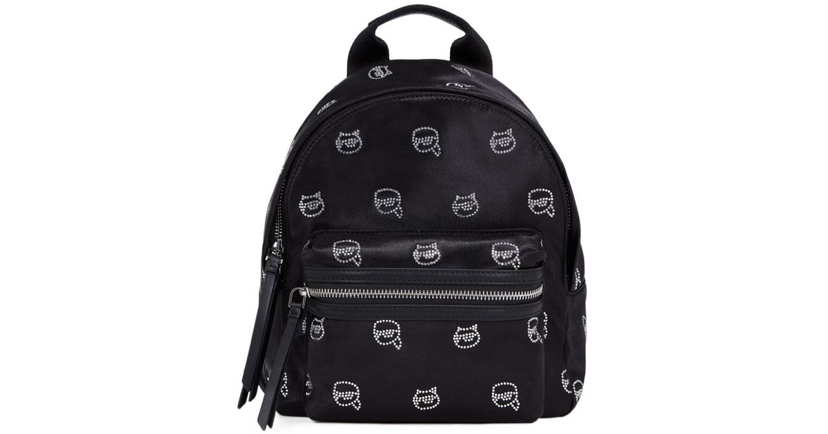 Karl Lagerfeld Ikonik Rhinestone-Embellished Backpack in Black | Lyst
