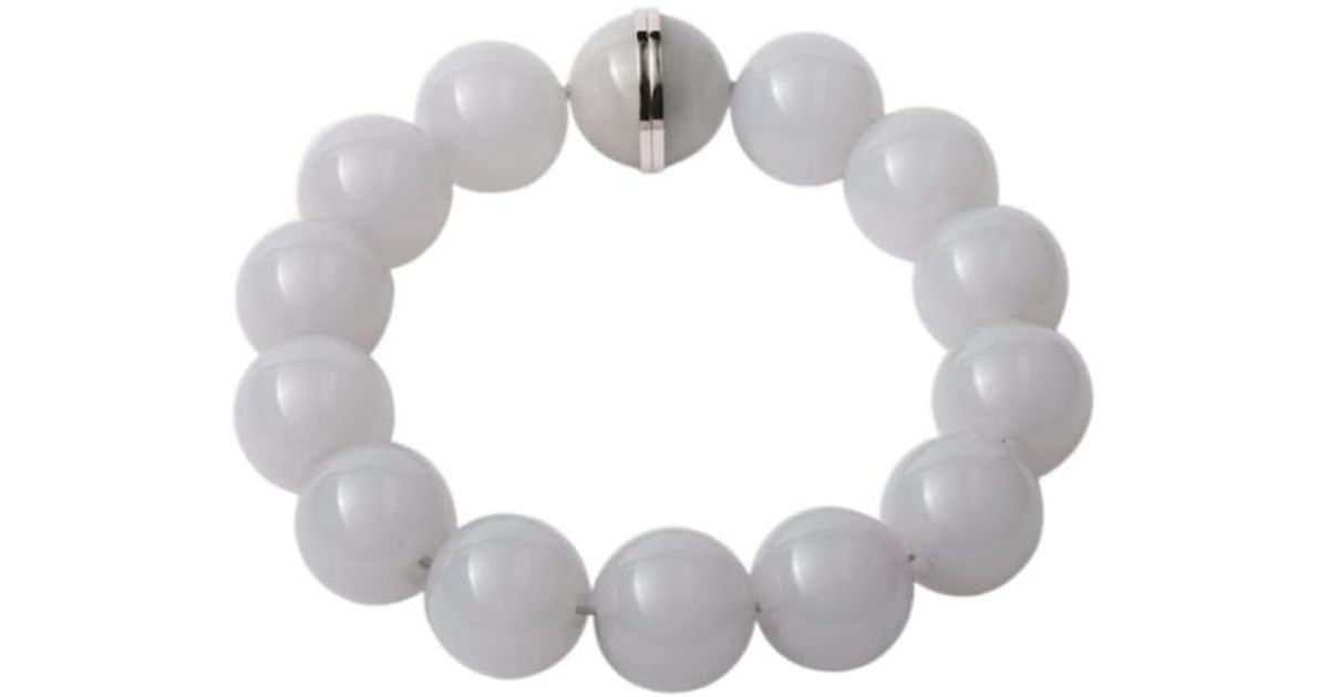 Prada Logo Neckchain in White | Lyst