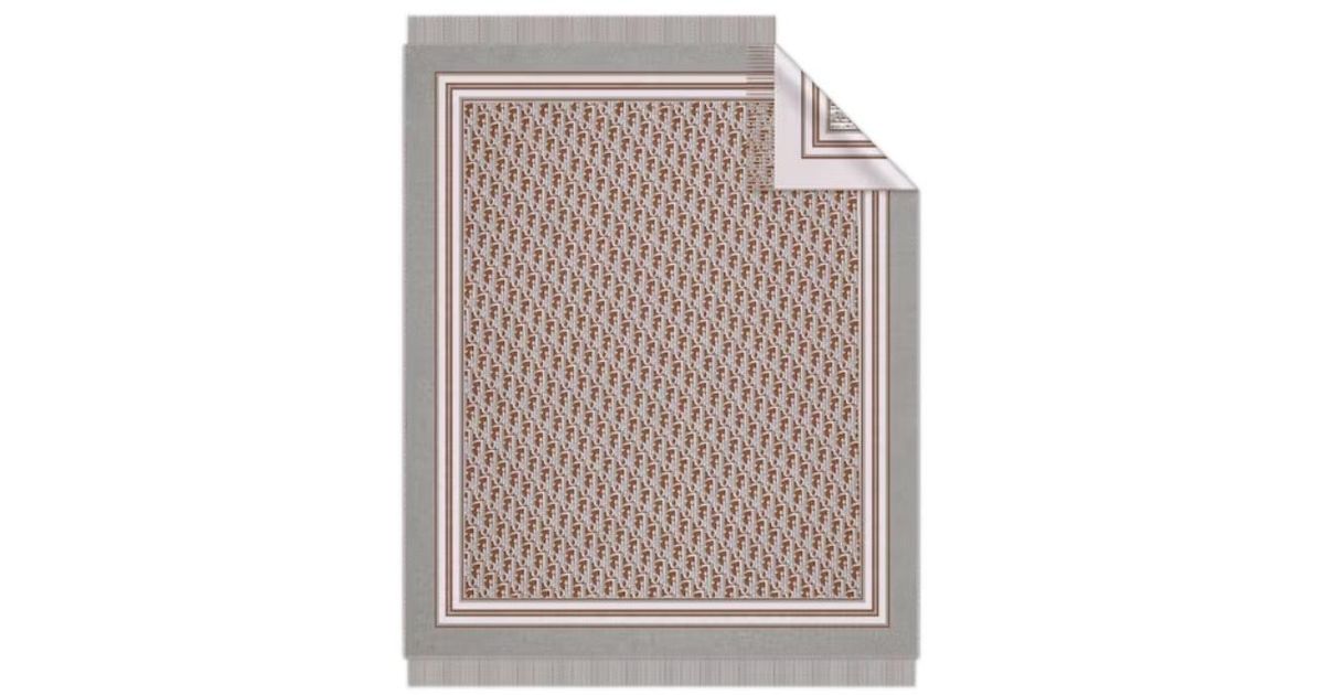 Dior Logo Pattern Wool And Cashmere Shawl in White for Men | Lyst