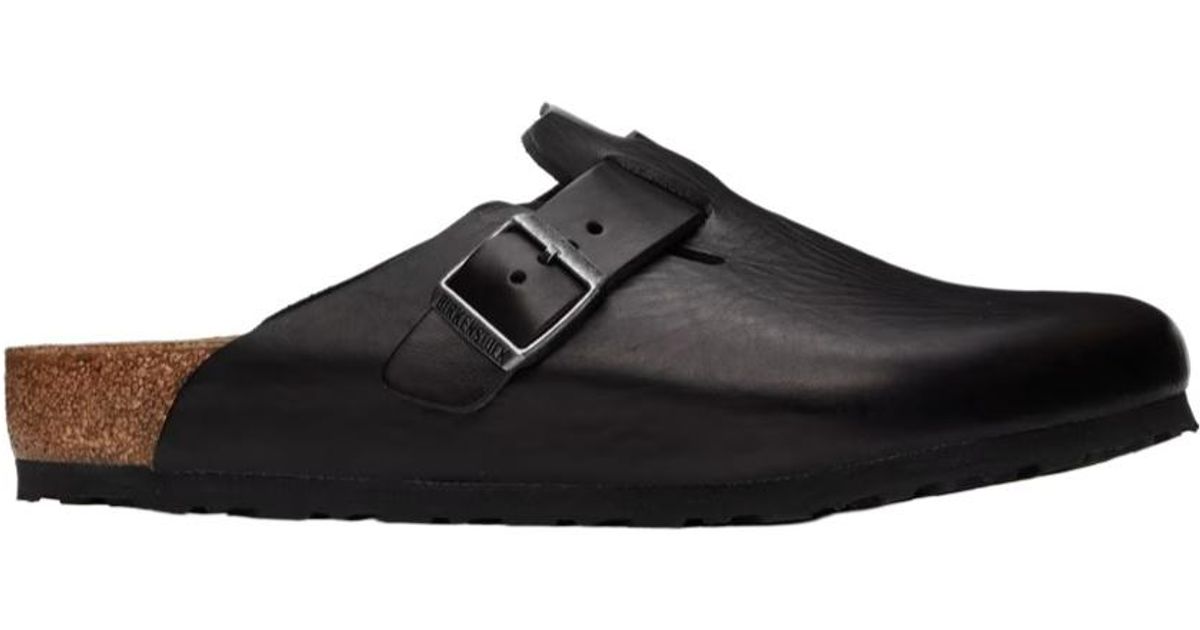 Birkenstock Regular Boston Logo Details Muller Shoes in Black for Men ...