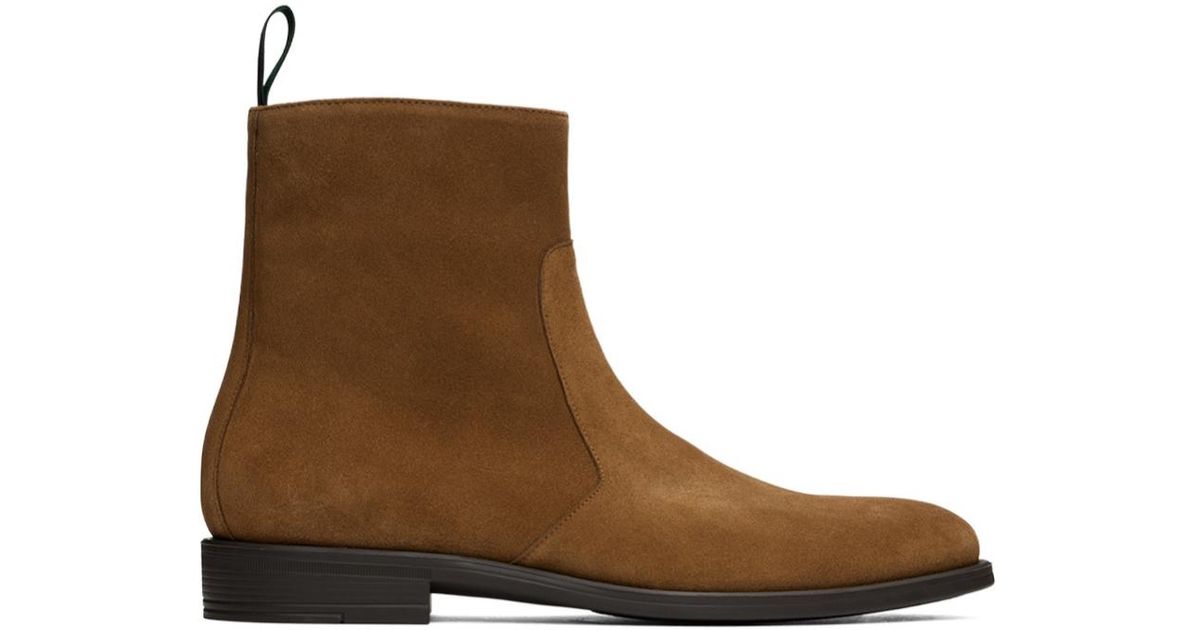 Paul Smith Round-Head Ankle Boots in Brown for Men | Lyst