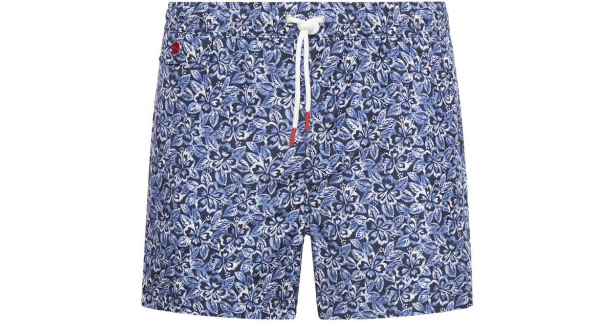 Kiton Drawline Swimming Trunks in Blue for Men | Lyst