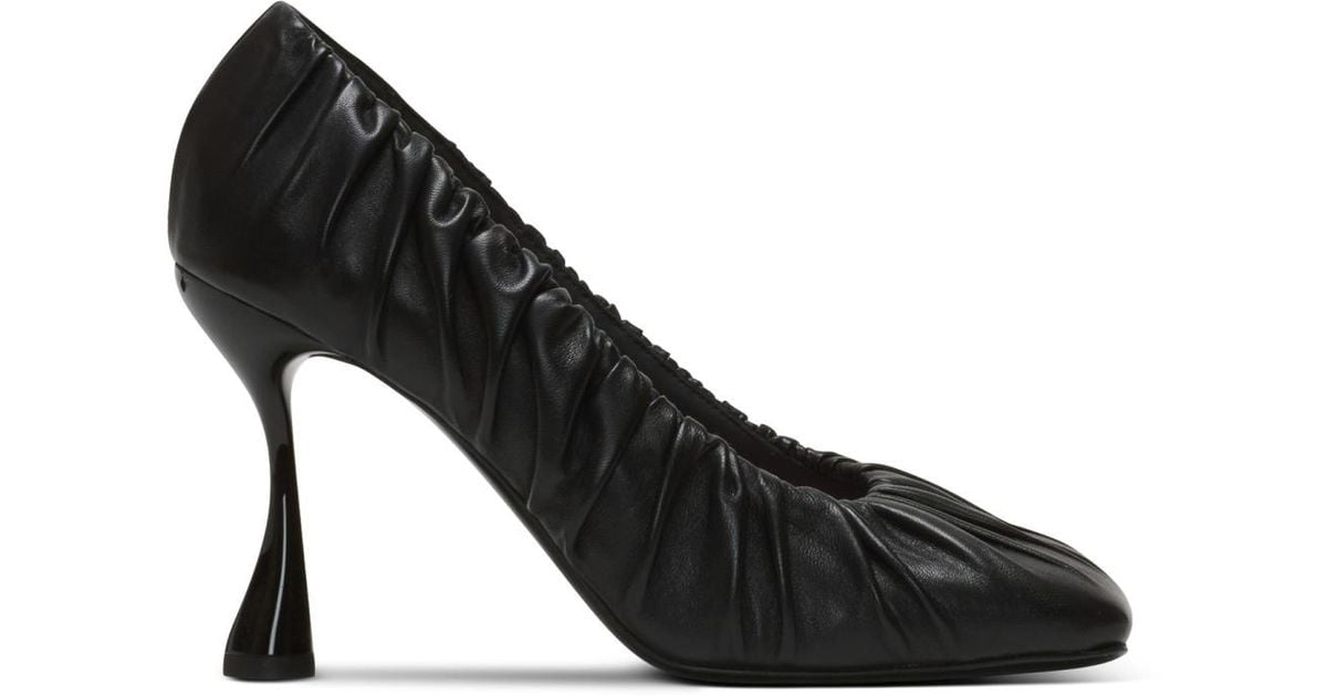 Balmain Pleated Lambskin High Heels in Black | Lyst