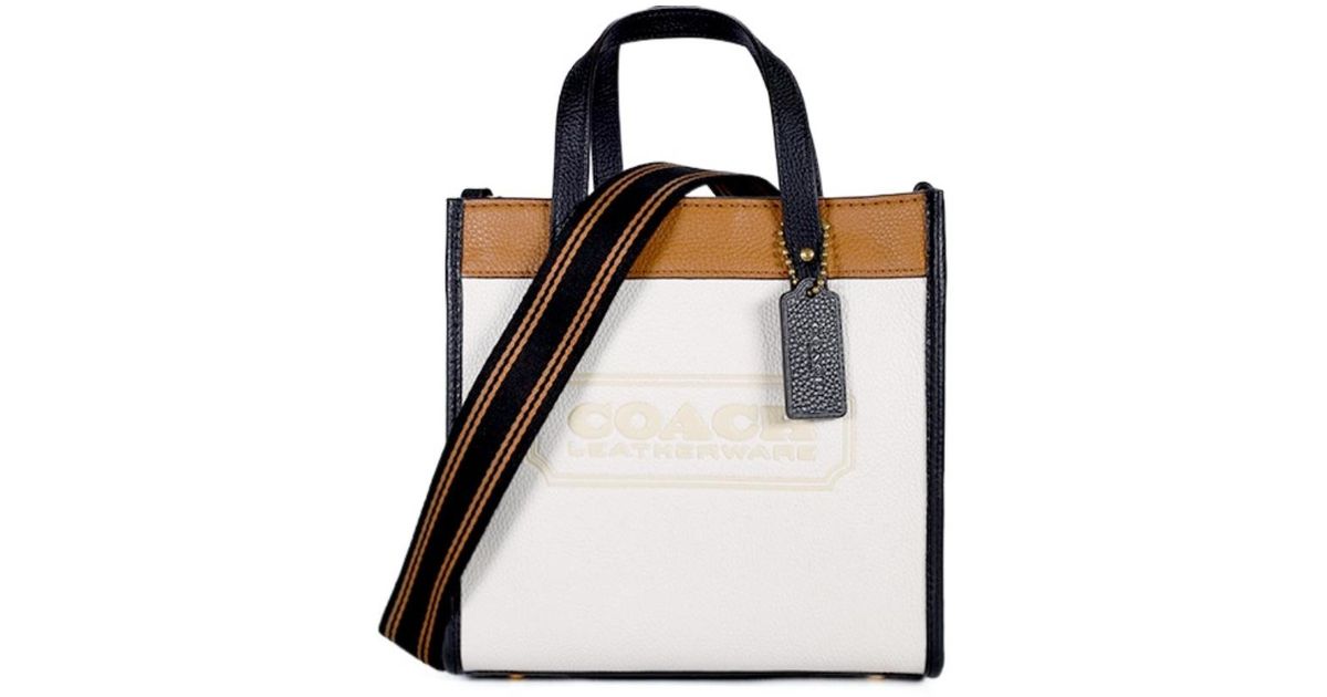 COACH Logo Field Handbag in White | Lyst