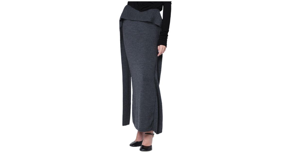 Entire studios Draped Maxi Knitted Skirt in Black | Lyst UK