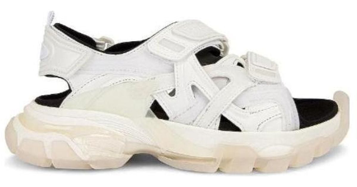 Balenciaga Track Touch-Strap Sandals in White | Lyst