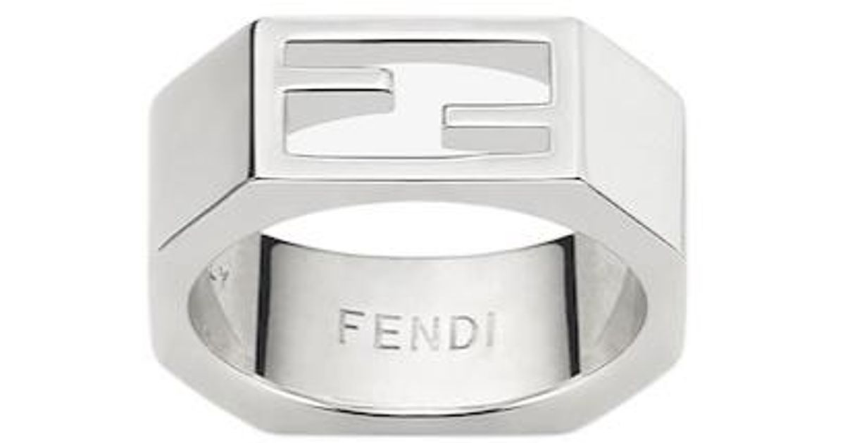 Fendi Hexagonal Ring in White for Men | Lyst