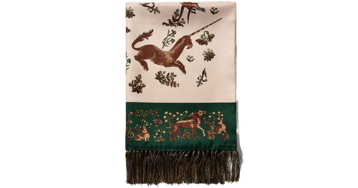 Drake's Tassel Detail Silk Scarf for Men | Lyst
