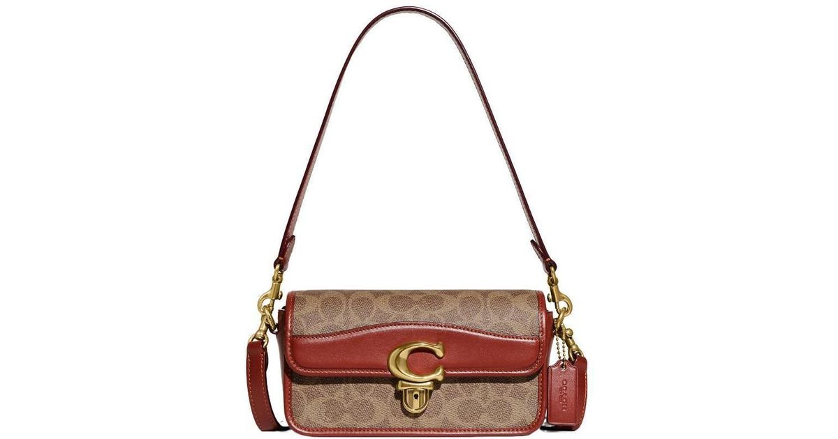 COACH Studio Canvas Shoulder Bag in Brown | Lyst