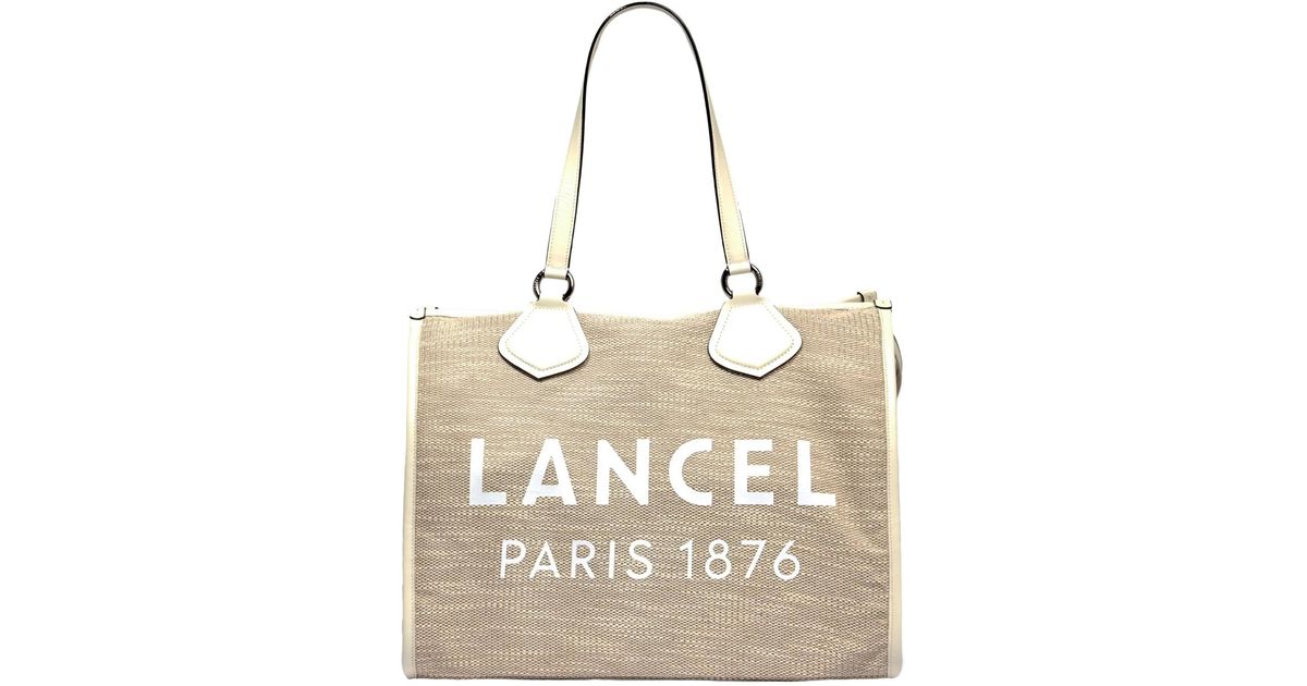 Lancel Double-Handle Tote Bag in Natural | Lyst