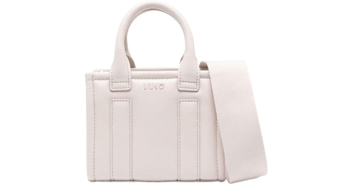Liu Jo Mini Logo-Lettering Tote Bag in Pink | Lyst