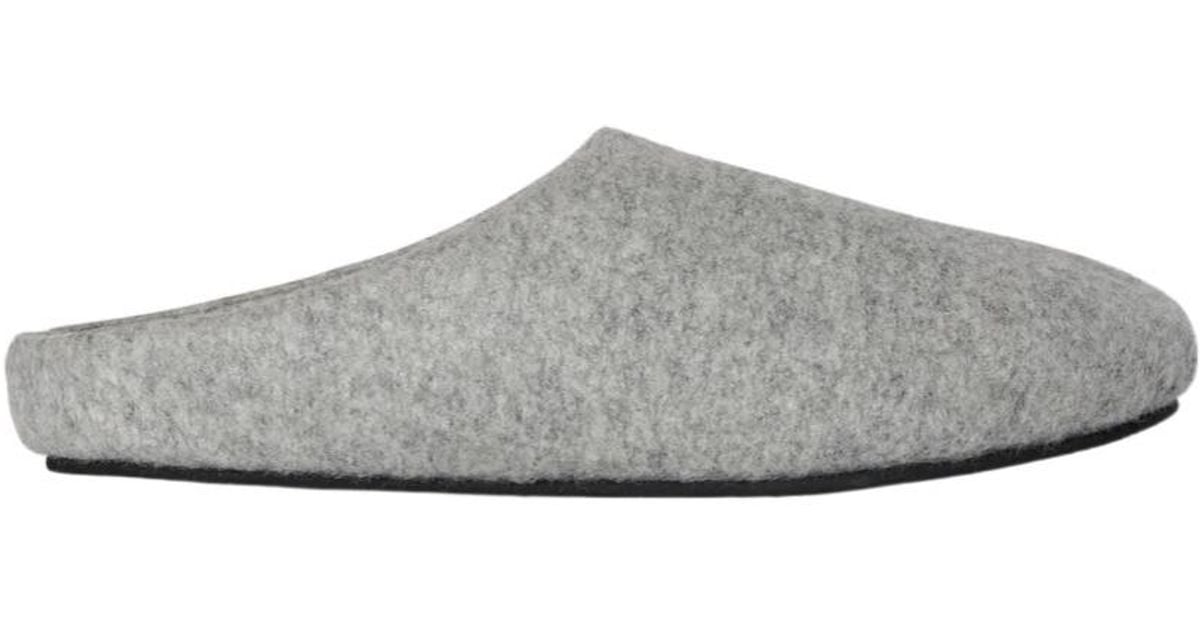 The Row Hugo Wool Cashmere Muller Shoes in Gray | Lyst