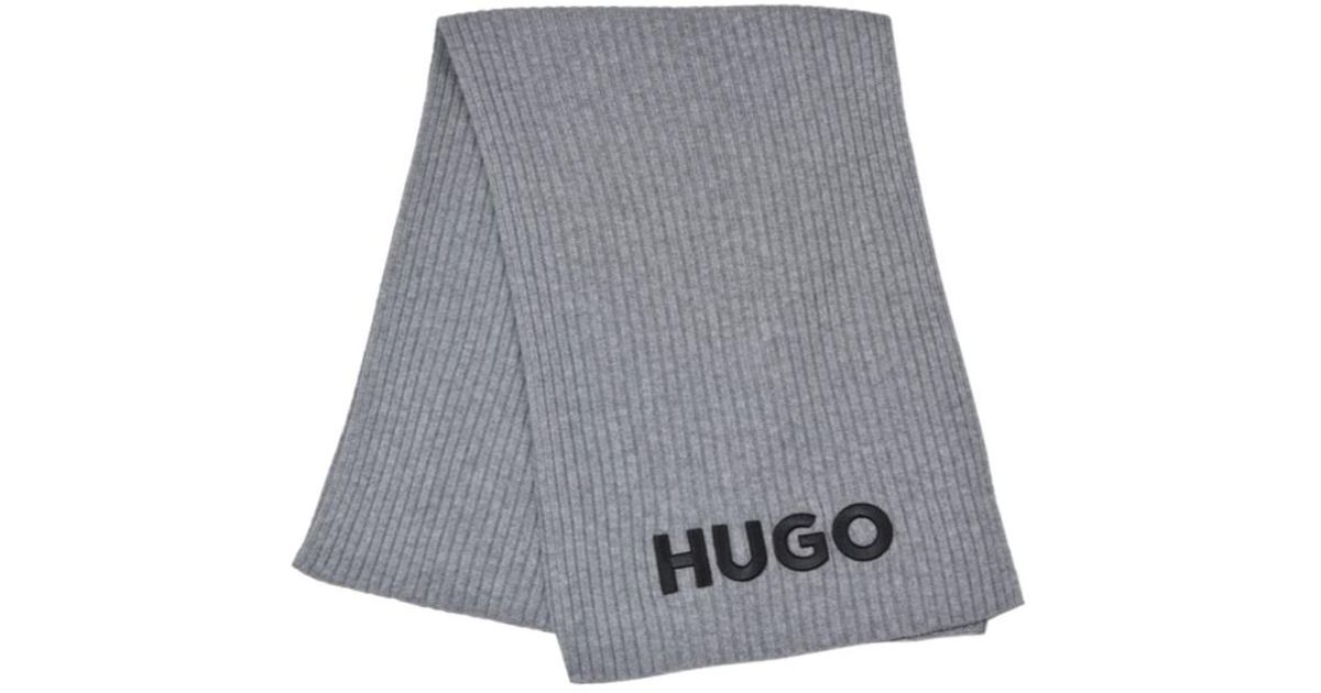 BOSS Rib Scarf in Gray for Men | Lyst