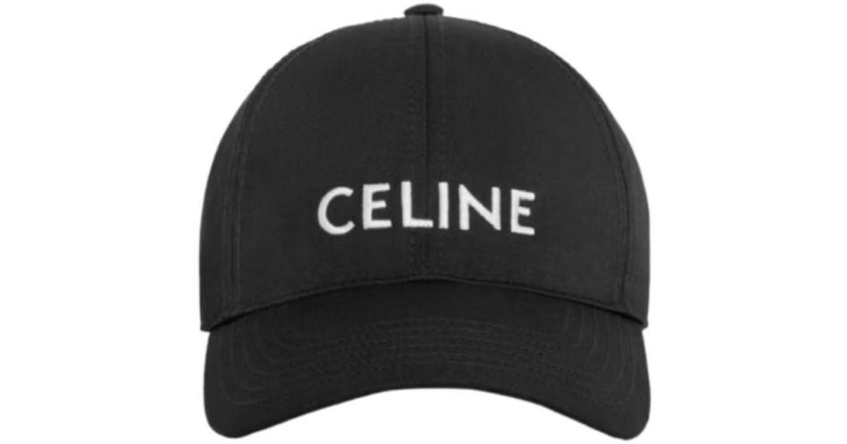 Celine Baseball Cap in Black | Lyst