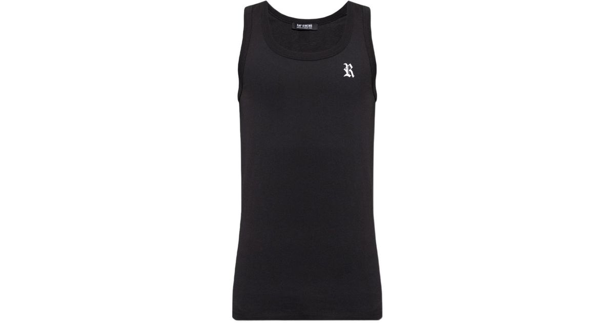 Raf Simons Logo Vest in Black for Men | Lyst