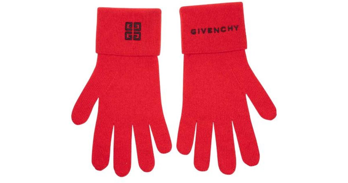 Givenchy Rib Gloves in Red for Men | Lyst
