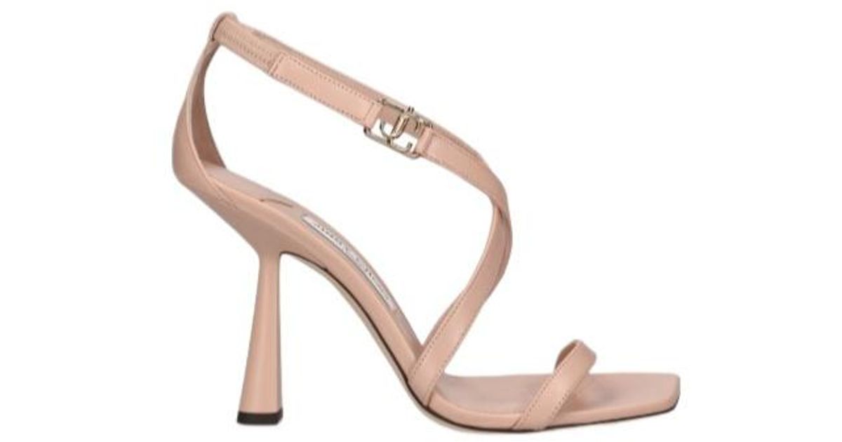 Jimmy Choo Jessica Sandals With Square Head And High Heels in Pink | Lyst