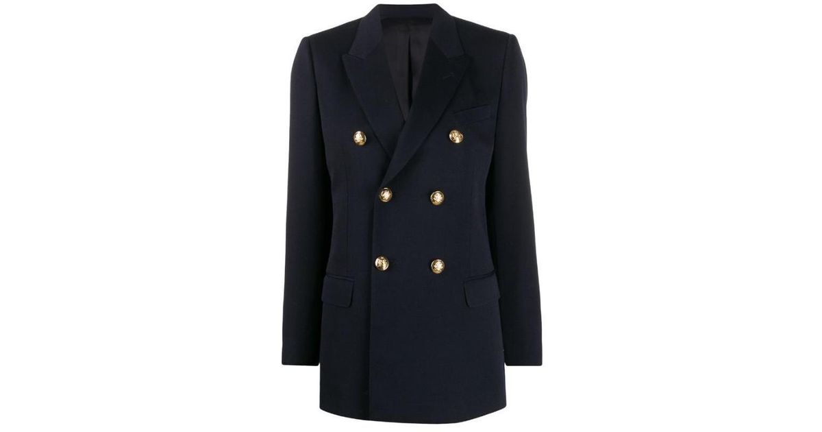 Celine Long Blazer in Blue | Lyst