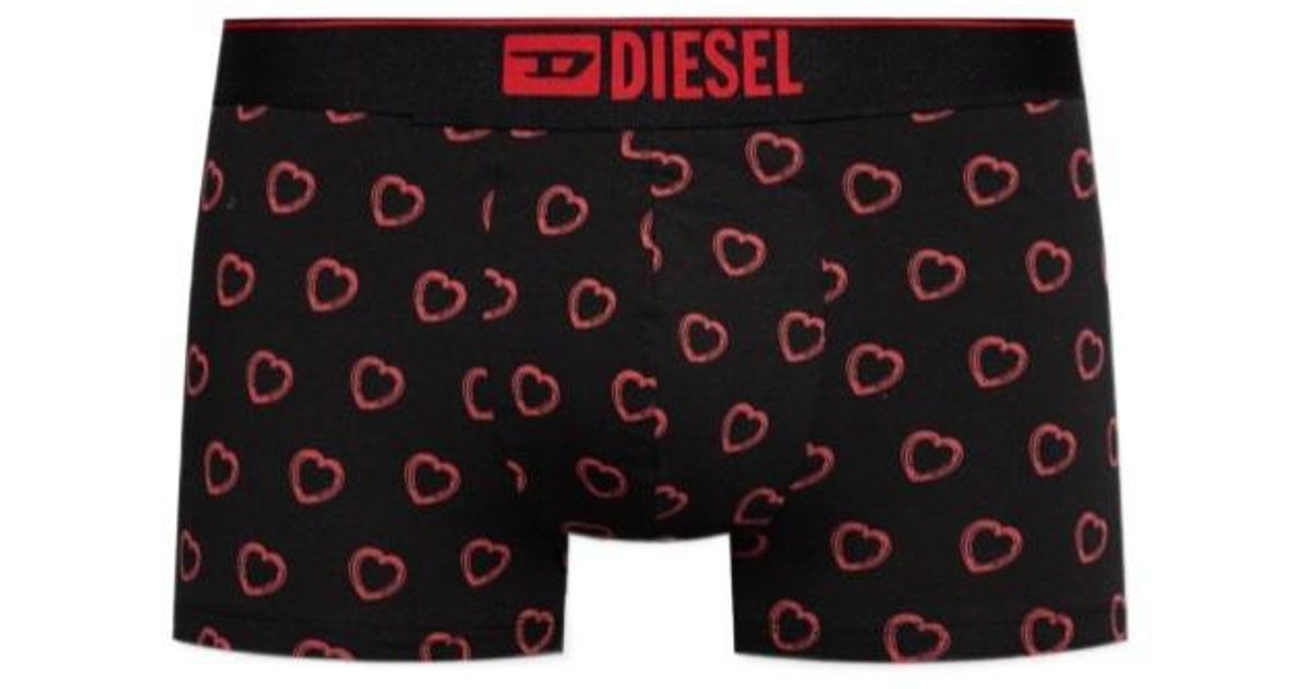 DIESEL Heart Pattern Boxer Pants in Black for Men | Lyst