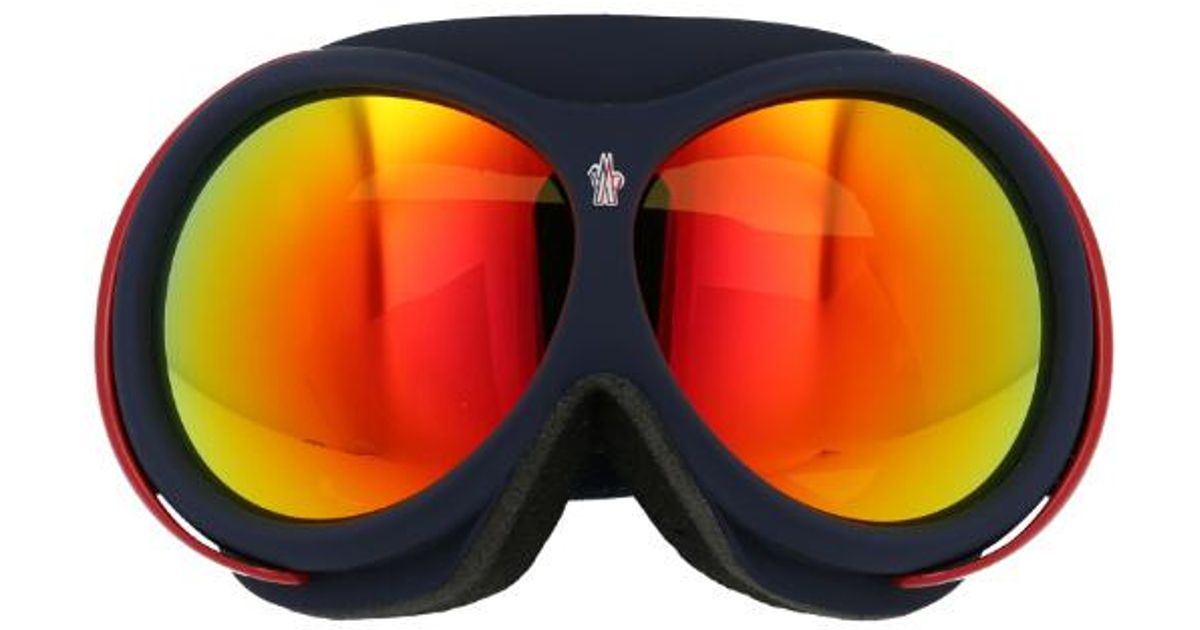 Moncler Logo Mirror Goggles in Orange for Men | Lyst