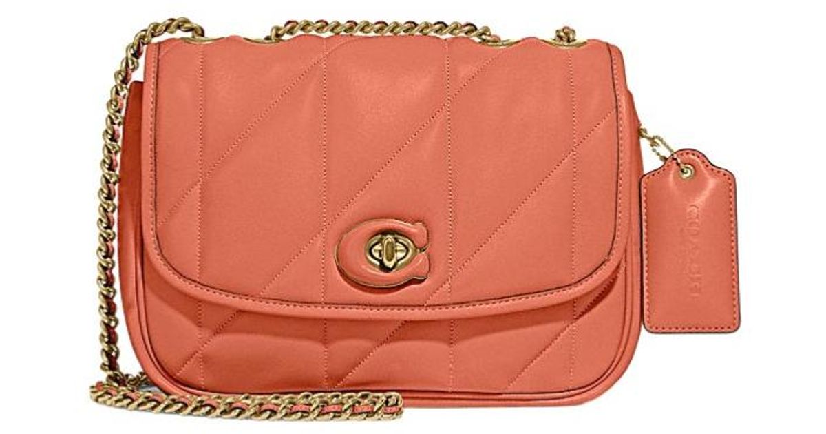 COACH Pillow Madison Quilted Shoulder Bag in Orange | Lyst