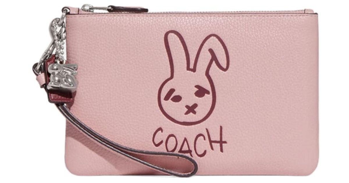 COACH Logo Hand-Held Bag in Pink | Lyst
