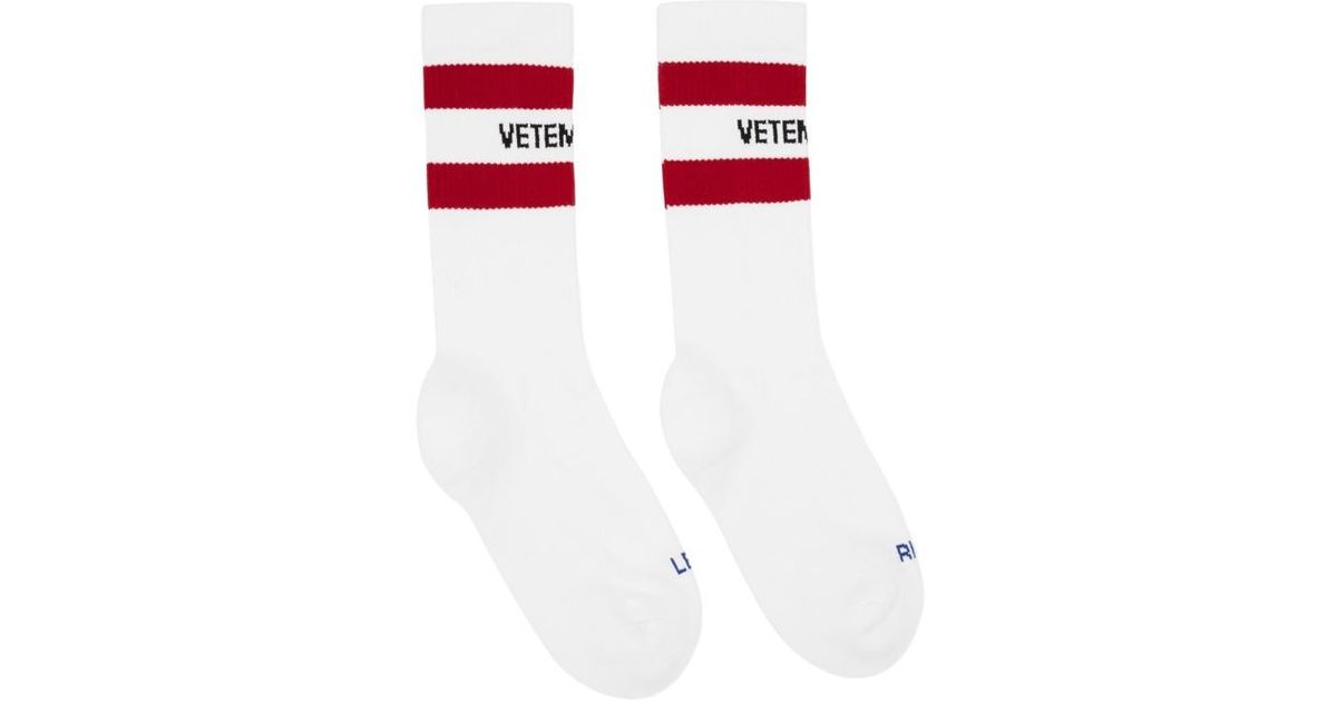 Vetements Iconic Mid-Tube Socks in White for Men | Lyst