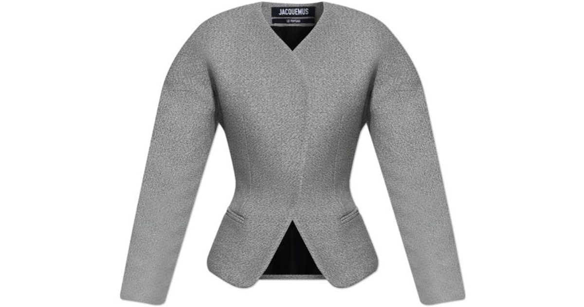 Jacquemus The Mini Ovalo Suit Jacket in Gray | Lyst