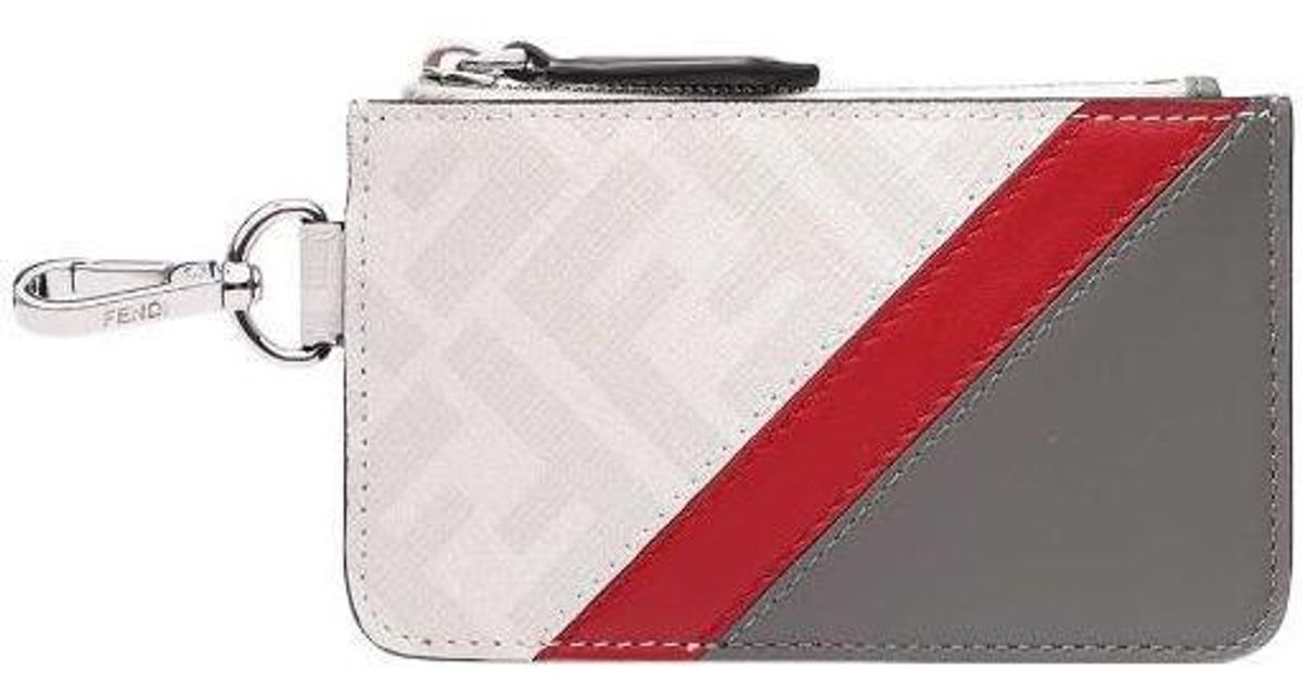 Fendi Logo Card Bag in White for Men | Lyst