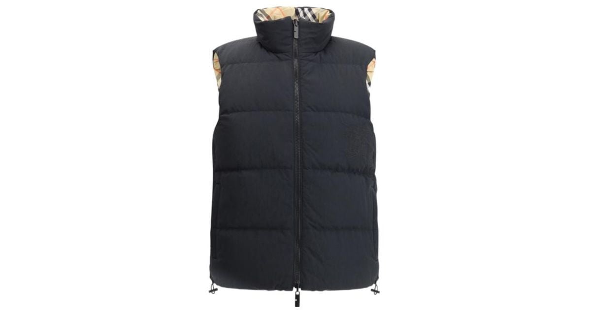 Burberry Double-Sided Zipper Vest in Blue | Lyst