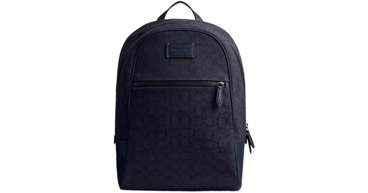 COACH Theo Monogrammed Backpack in Blue for Men | Lyst