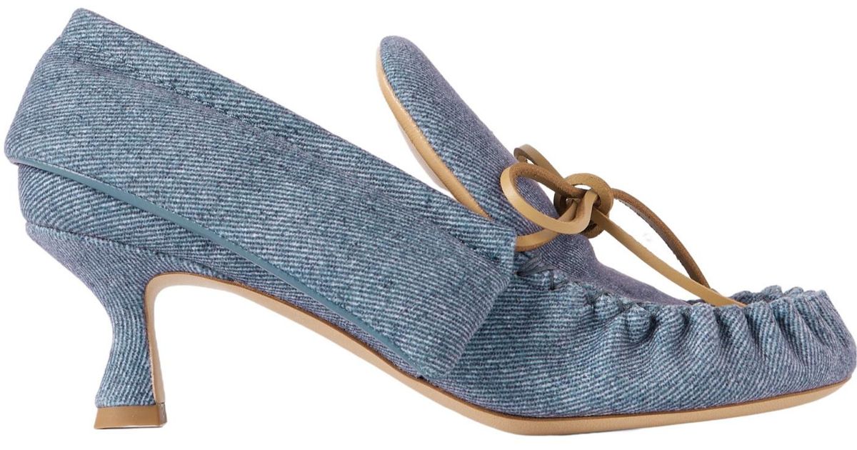 JW Anderson Bow Detail High Heels in Blue | Lyst