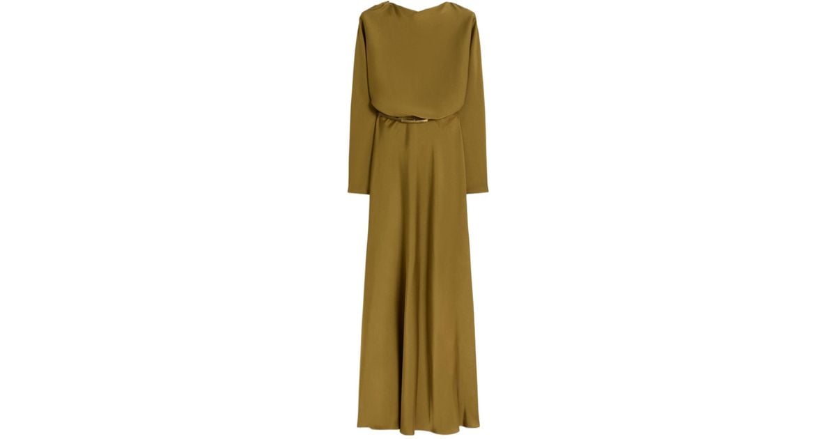 Max Mara Lightweight Satin Dress in Green | Lyst