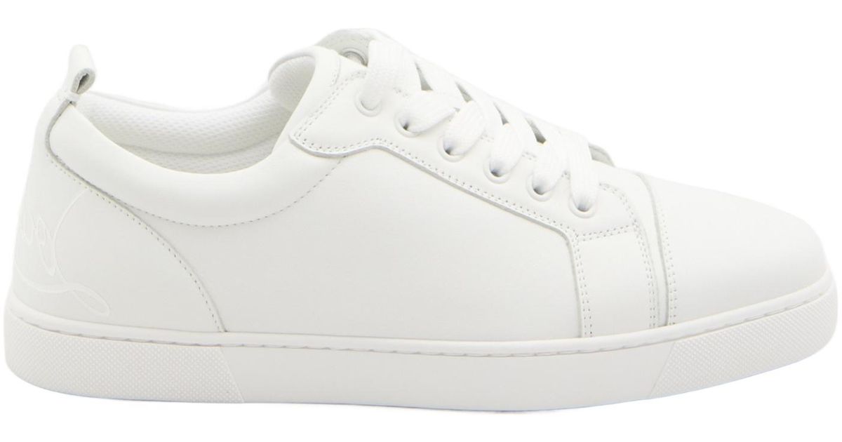 Christian Louboutin Low-Cut Lace-Up Casual Shoes in White | Lyst
