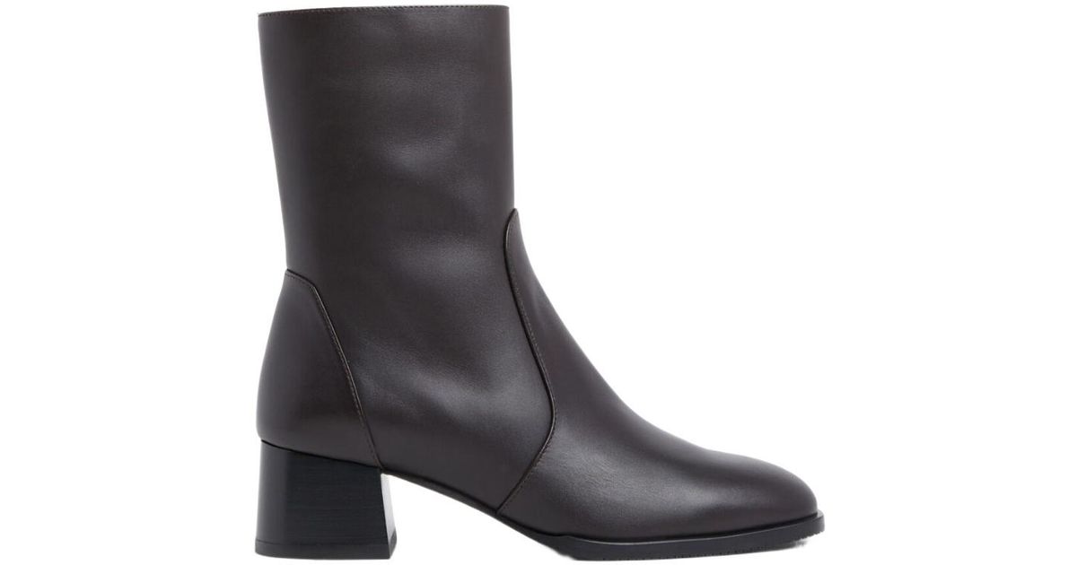 Stuart Weitzman Square-Toed Short Boots in Black | Lyst