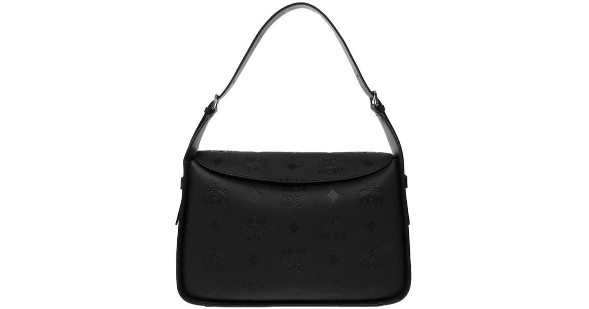 MCM Large Aren Hobo Leather Tote Bag in Black | Lyst